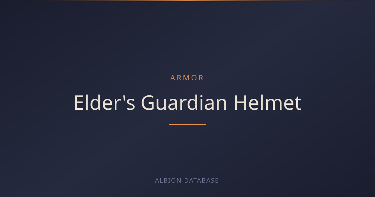 Albion Online Elder's Guardian Helmet — Armor Stats & Spells - Albion ...