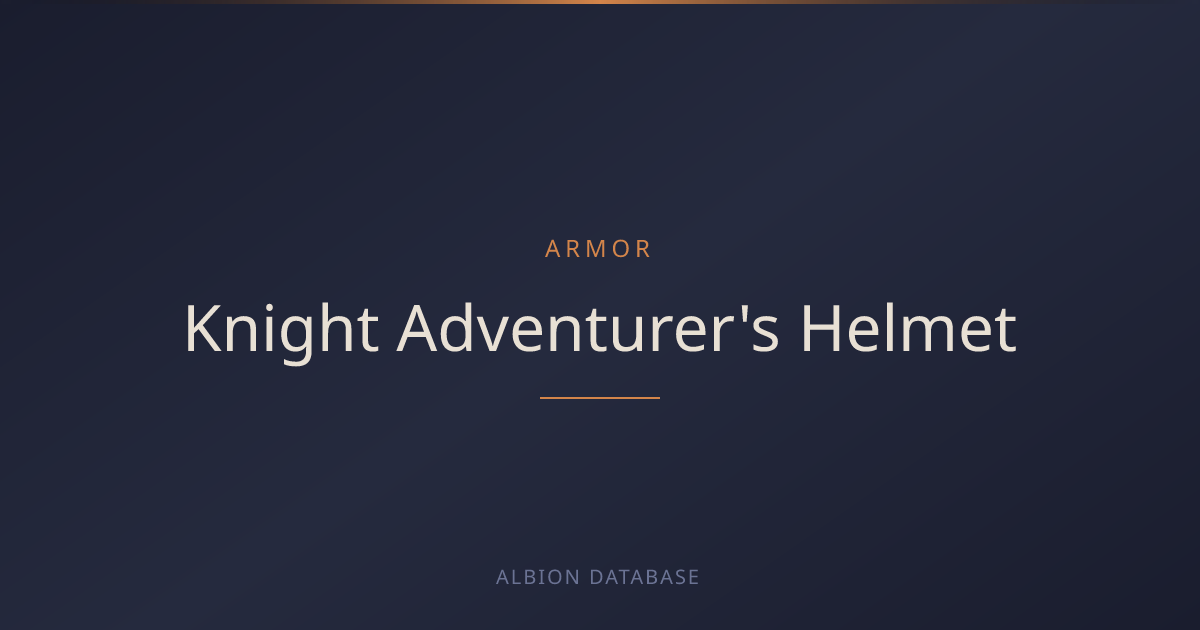 Knight Adventurer's Helmet — Armor Stats & Spells - Albion Online Database
