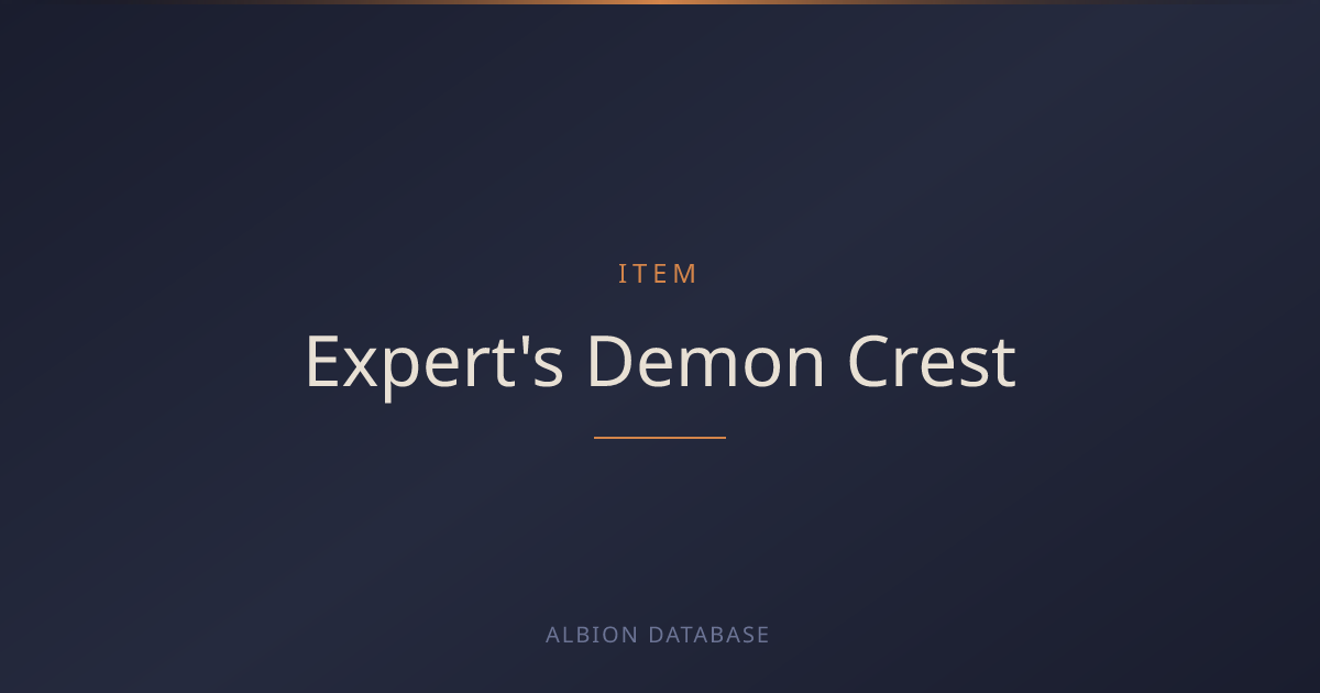 Albion Online Expert's Demon Crest — Item Details & Crafting - Albion ...