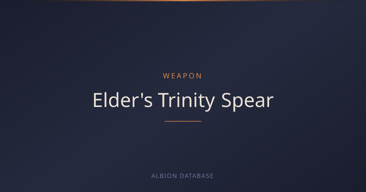 Albion Online Elder's Trinity Spear — Weapon Stats & Abilities - Albion ...